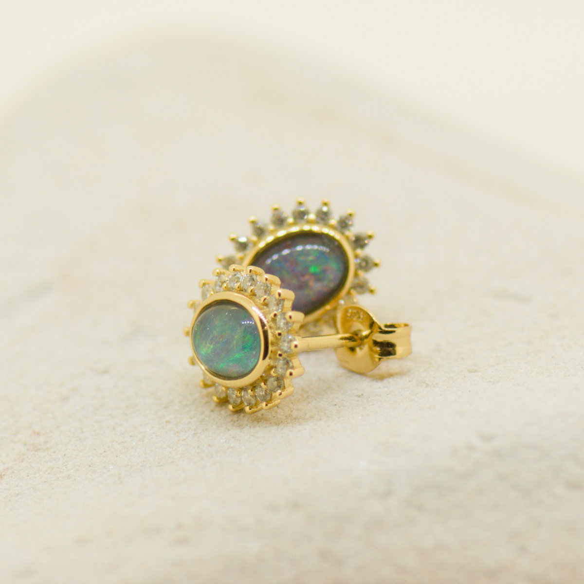 Sterling Silver Gold Plated Triplet Opal Earrings – Fremantle Opals