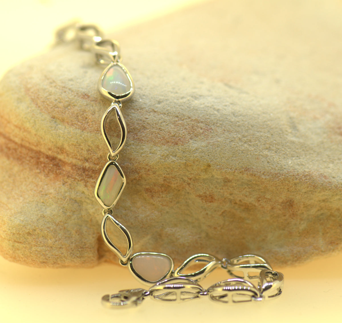 Sterling Silver Solid Opal Bracelet – Fremantle Opals