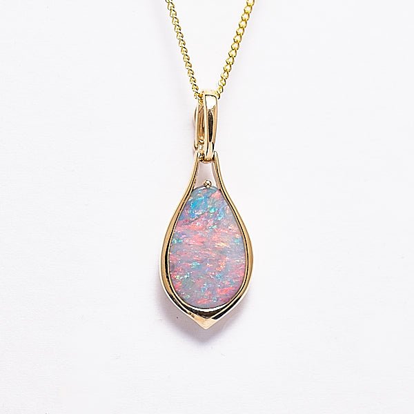14ct Yellow Gold Black Opal Pearl Enhancer Pendant – Fremantle Opals